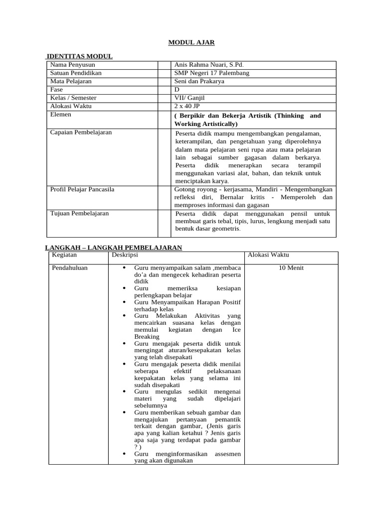 Modul Ajar Berdifrensiasi Anis | PDF