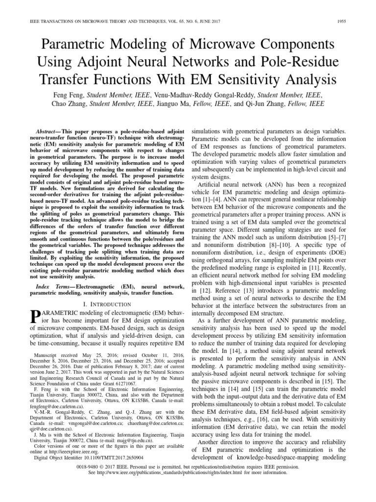 Parametric Modeling of Microwave Components Using Adjoint Neural Networks and Pole-Residue ...