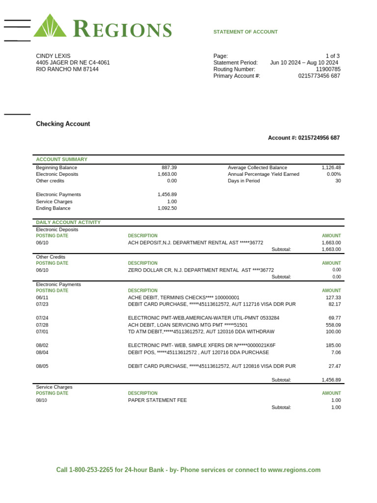 Regions-Bank-Statement-TemplateLab.com_ | PDF