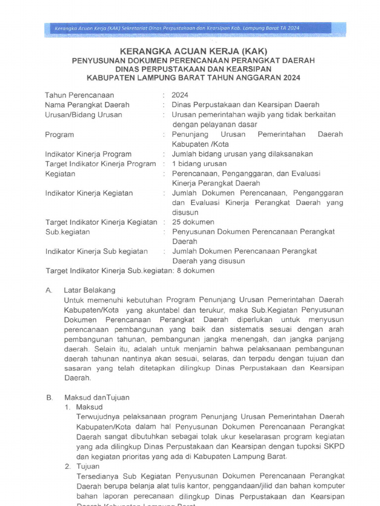 Kak Dinas Perpustakaan 2024 | PDF