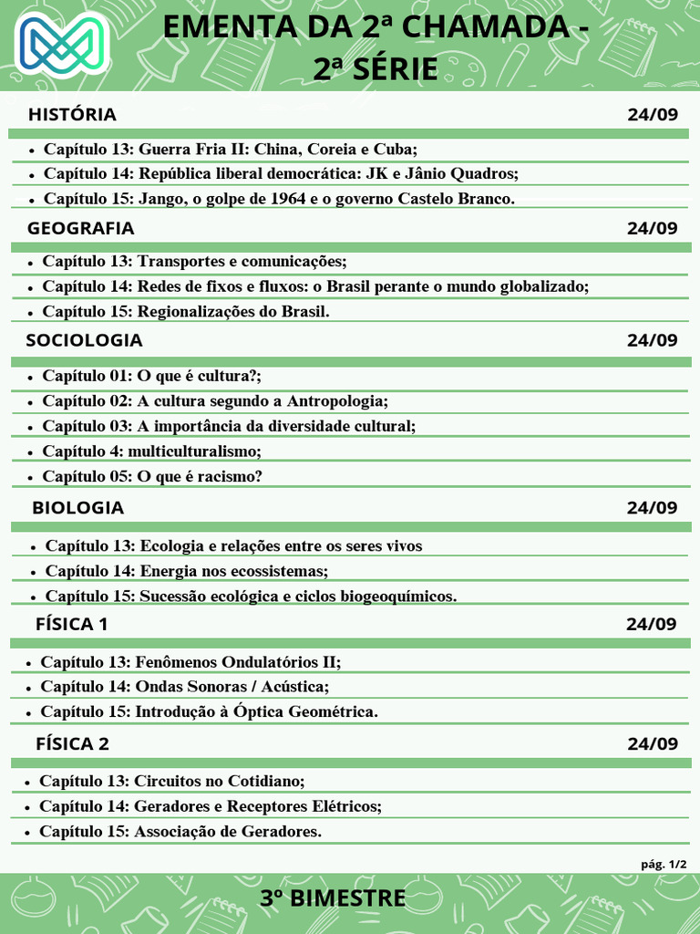 2 Série - Ementa 2º CH - 1d | PDF