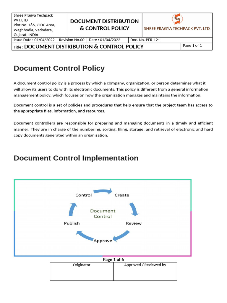 Document Distribution Control 121 | PDF | Version Control | Metadata