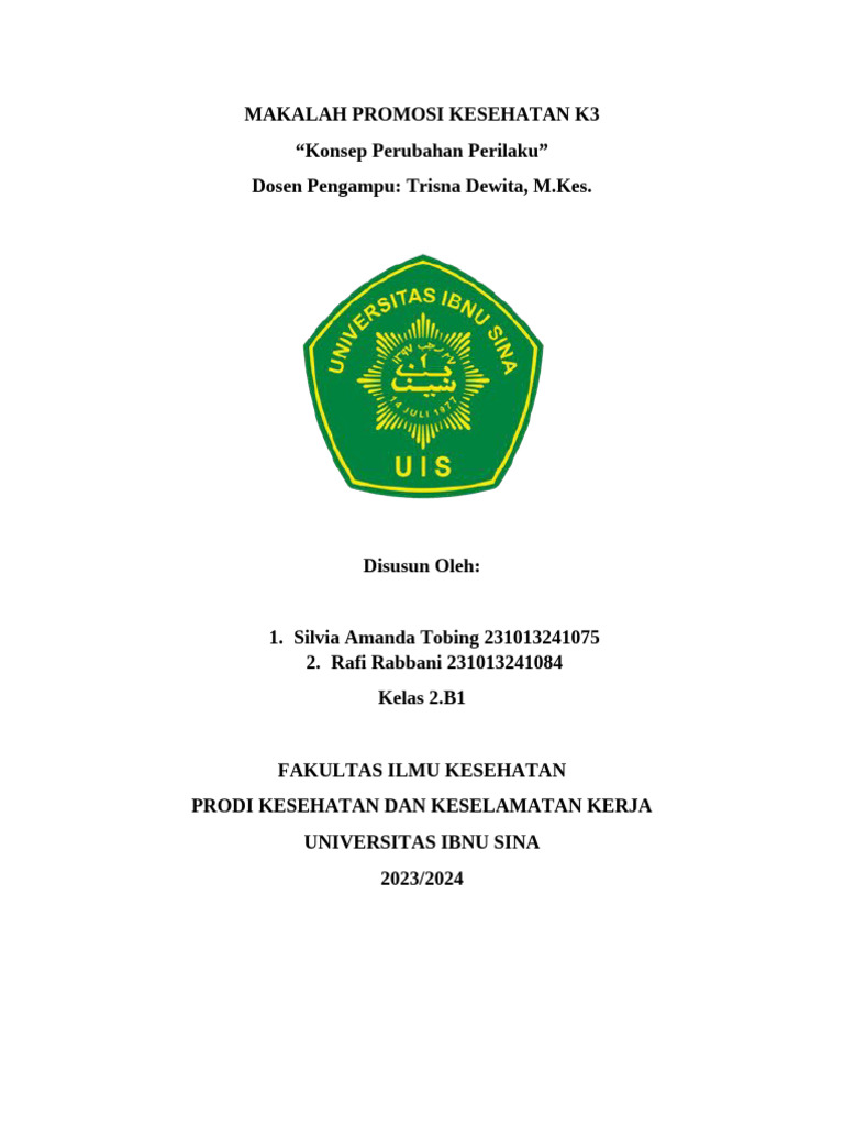 Makalah Promosi Kesehatan K3 | PDF