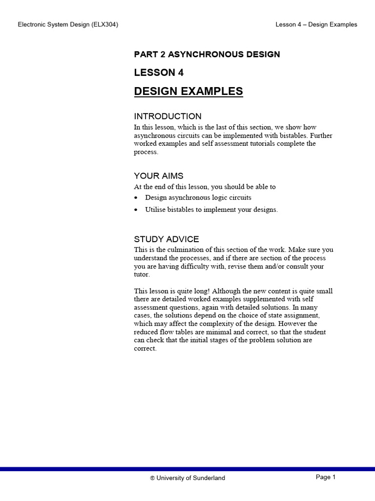 Asynchronous Design Lesson 4 | PDF