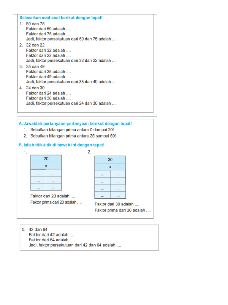 Faktor Bilangan dan Kelipatan | PDF