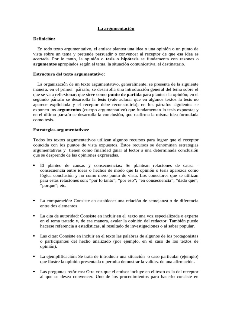 La Argumentacion | PDF