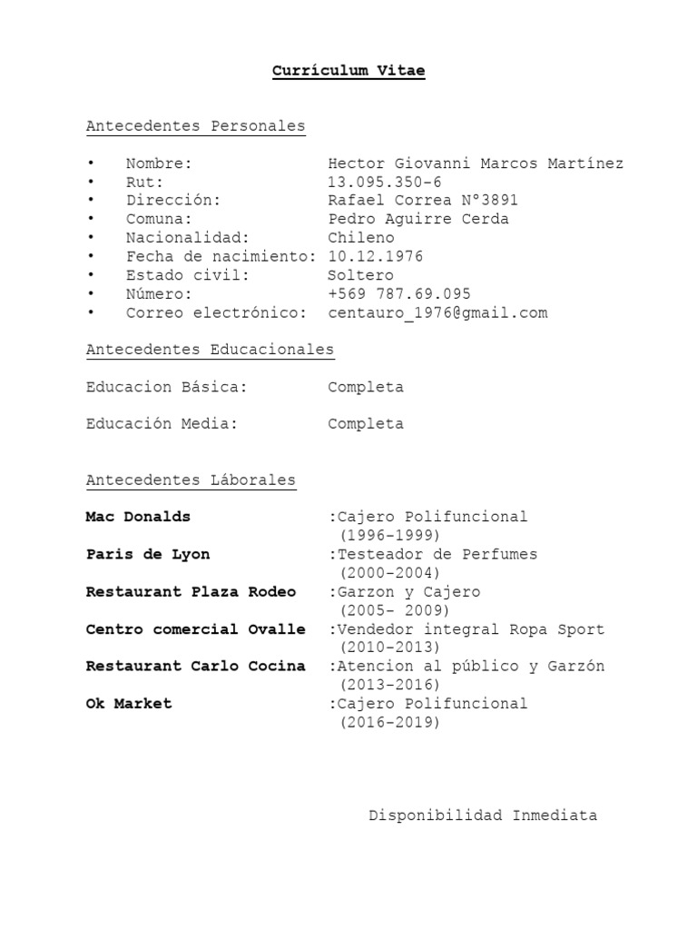 Curriculum Giovanni | PDF