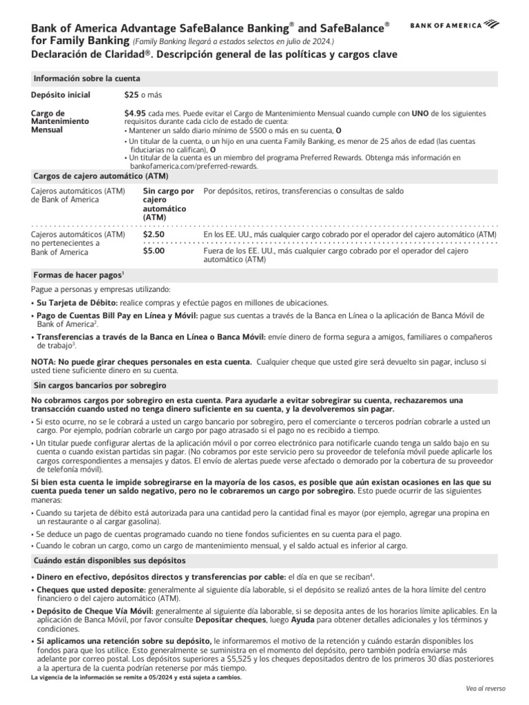 Safebalance Clarity Statement Spanish | PDF
