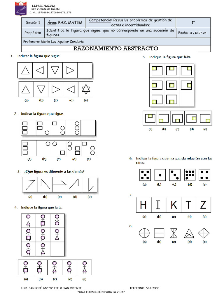 RAZ MATE 1º-EX5 | PDF