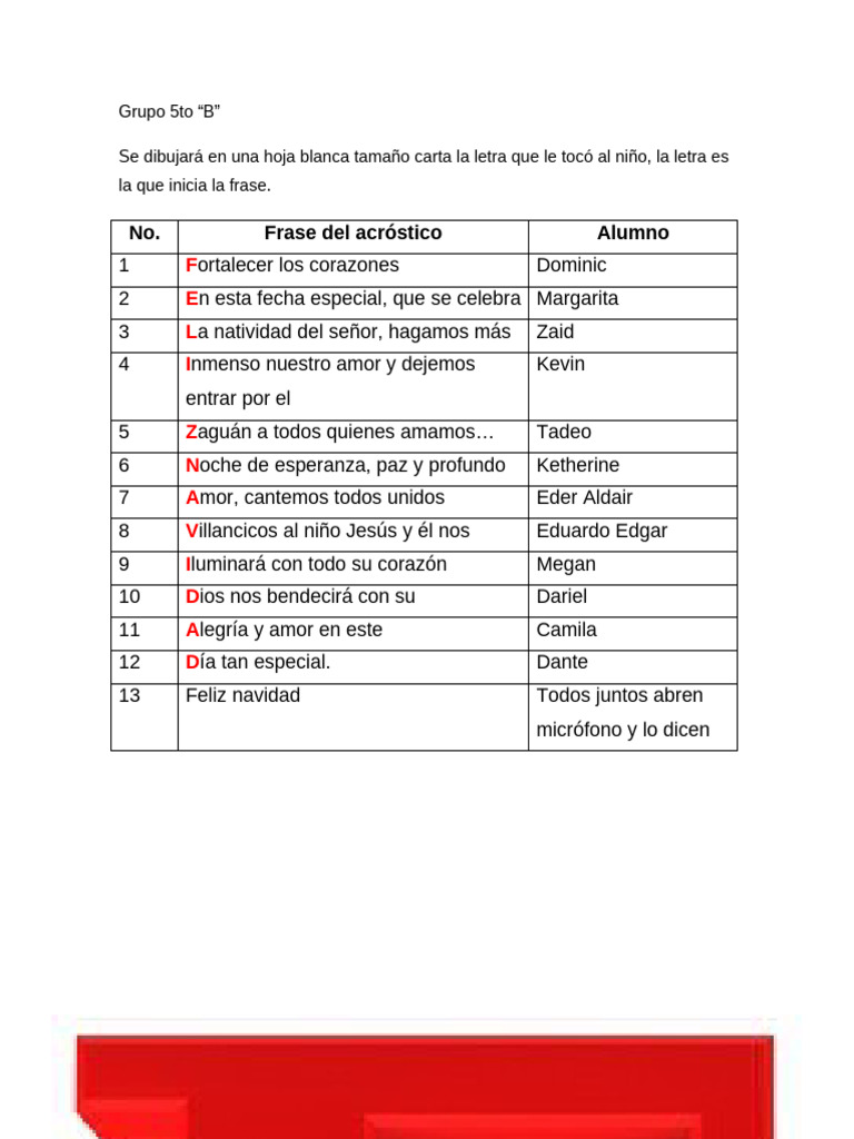 ACROSTICO DE NAVIDAD | PDF