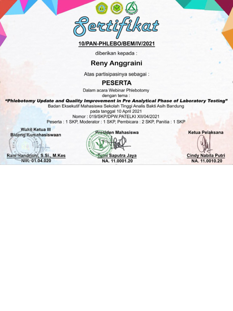 Certificate - Reny Anggraini | PDF