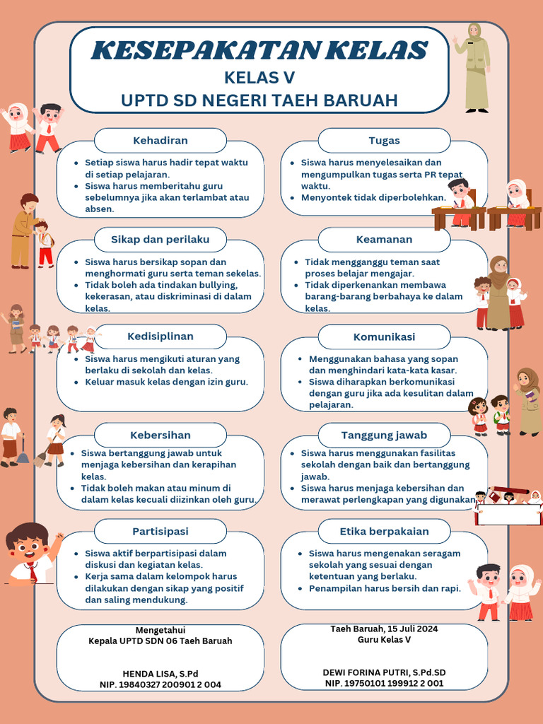 Kesepakatan Kelas SMA Poster Pengumuman Sekolah Biru Ilustratif ...