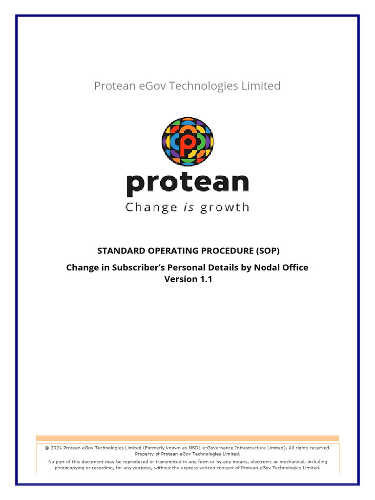 SOP - Subscriber - Details - Updation - Version 1.1 | PDF