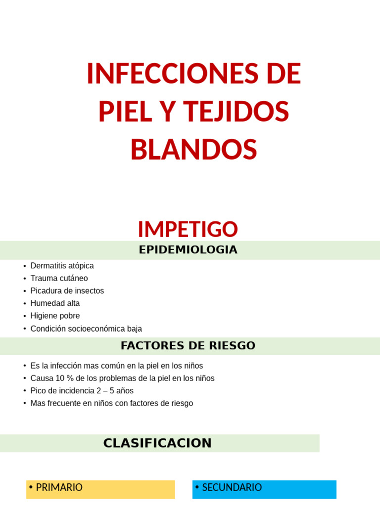 INFECCIoN DE PIEL Y TEJIDOS BLANDOS | PDF | Medicina CLINICA | Ciencia y matemáticas