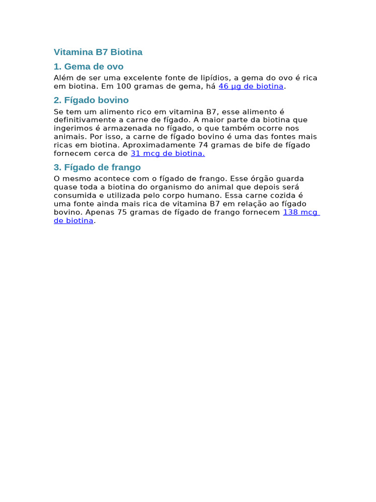 Vitamina B7 Biotina | PDF