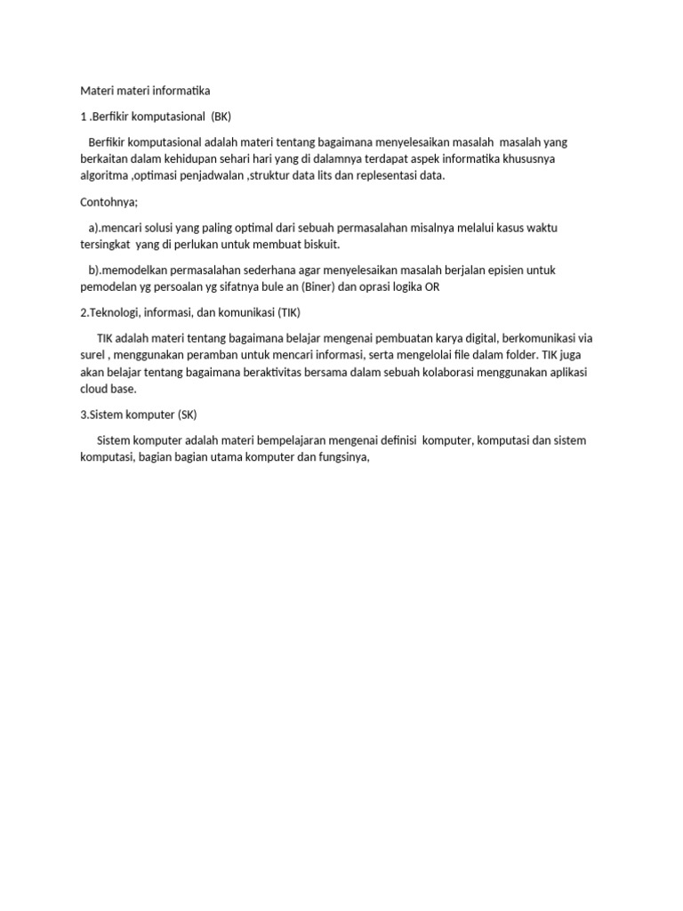 Materi Materi Informatika (AGNI AKFIA M.S0 | PDF