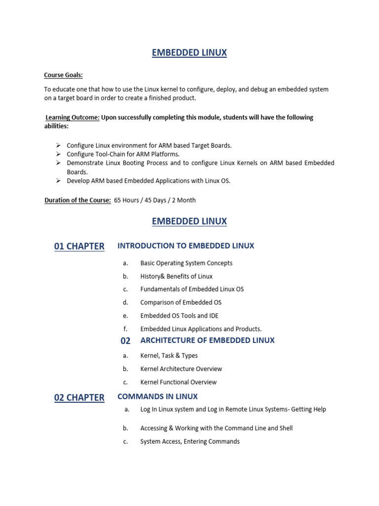 Embedded Elynux Based Syllabus | PDF