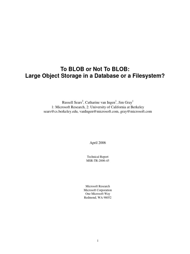 On BLOB File Storage | PDF