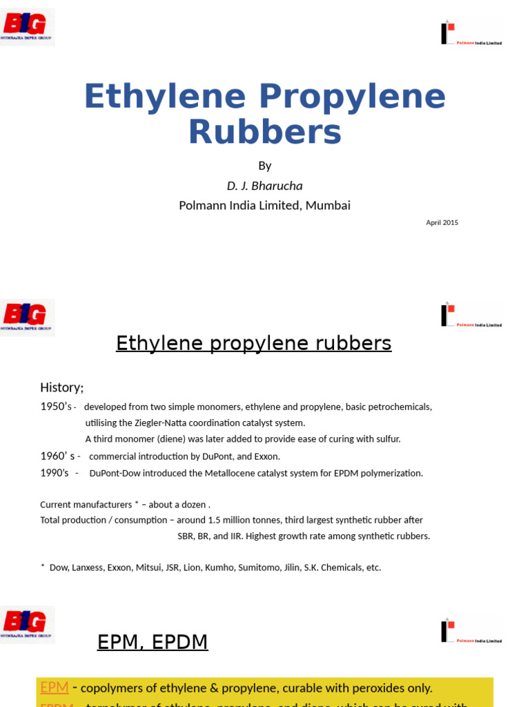 Ethylene Propylene Rubbers | PDF