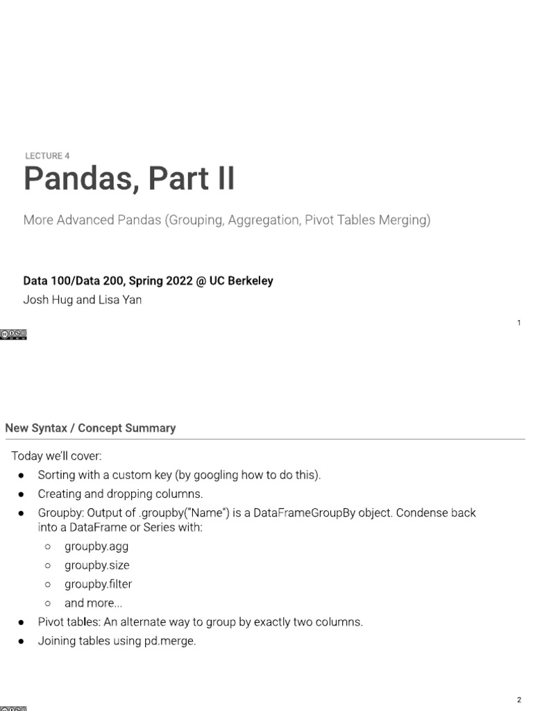 Pandas 2 | PDF