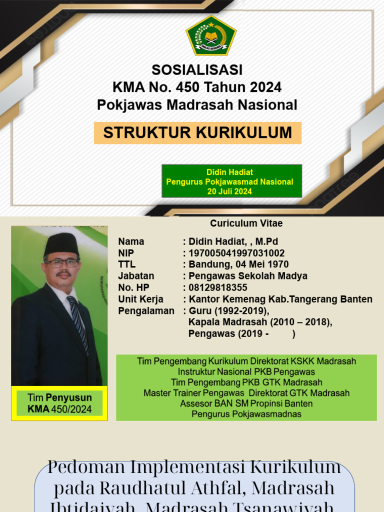 Struktur Kurikulum KMA 450 Tahun 2024 | PDF