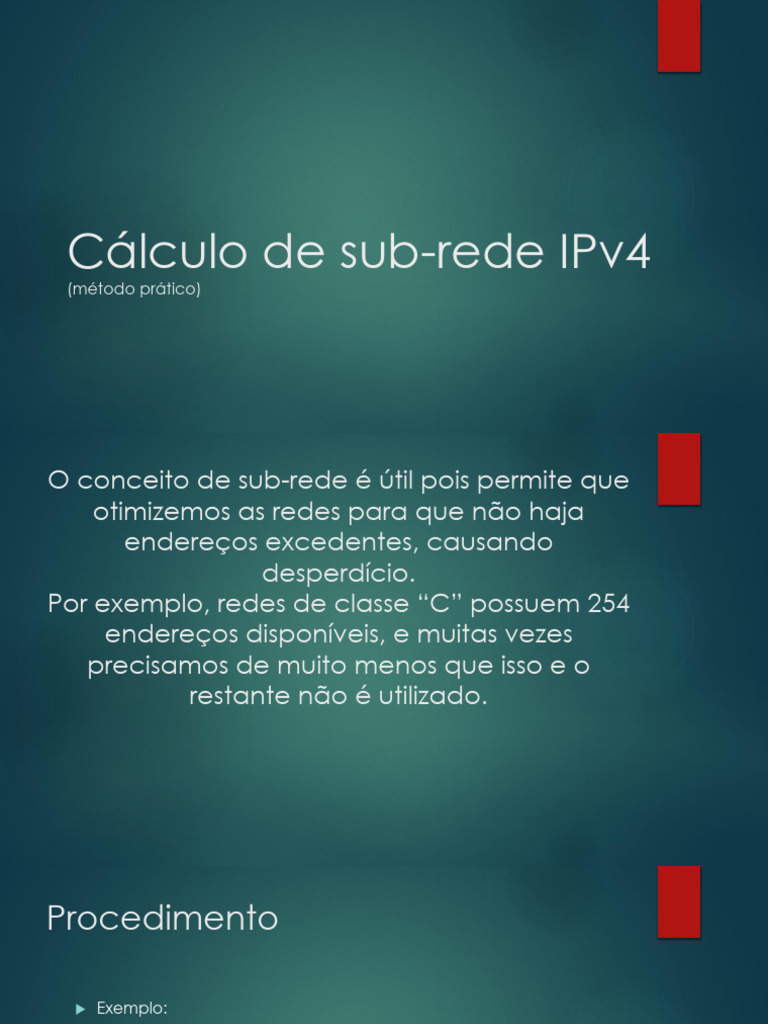 Cálculo de sub-rede IPv4_v2 | PDF