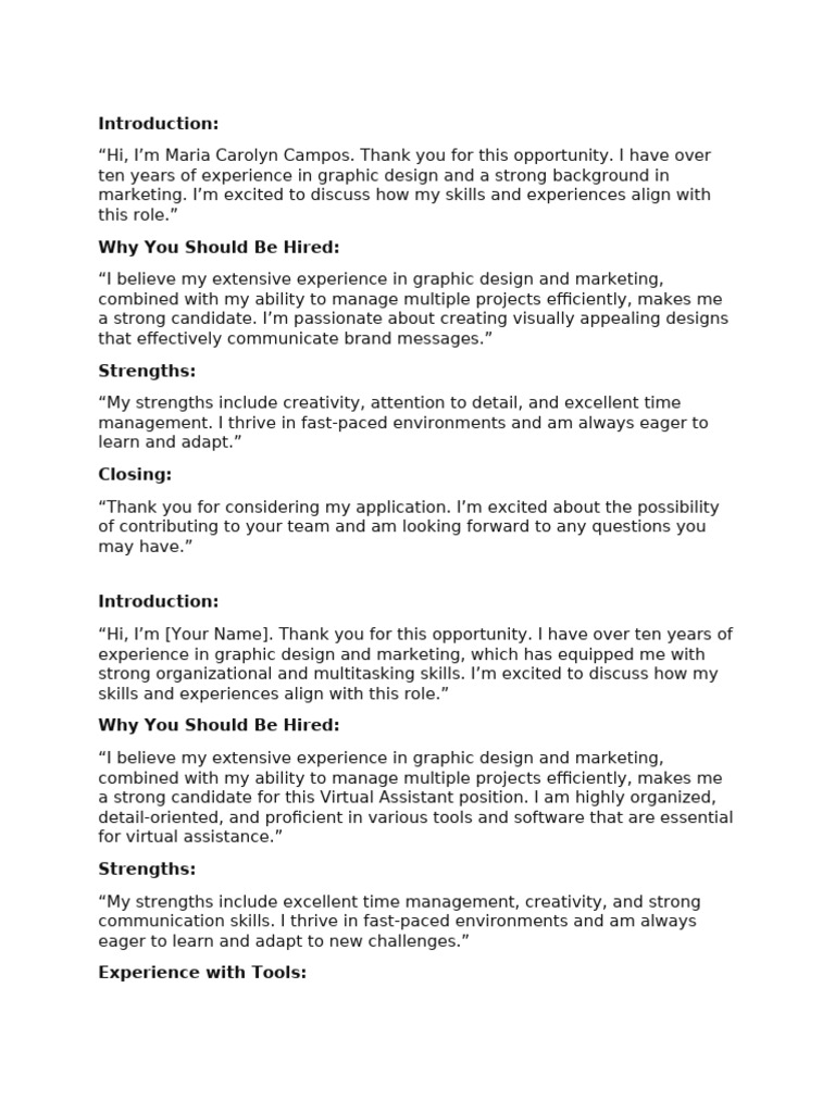 Online Interview Script | PDF