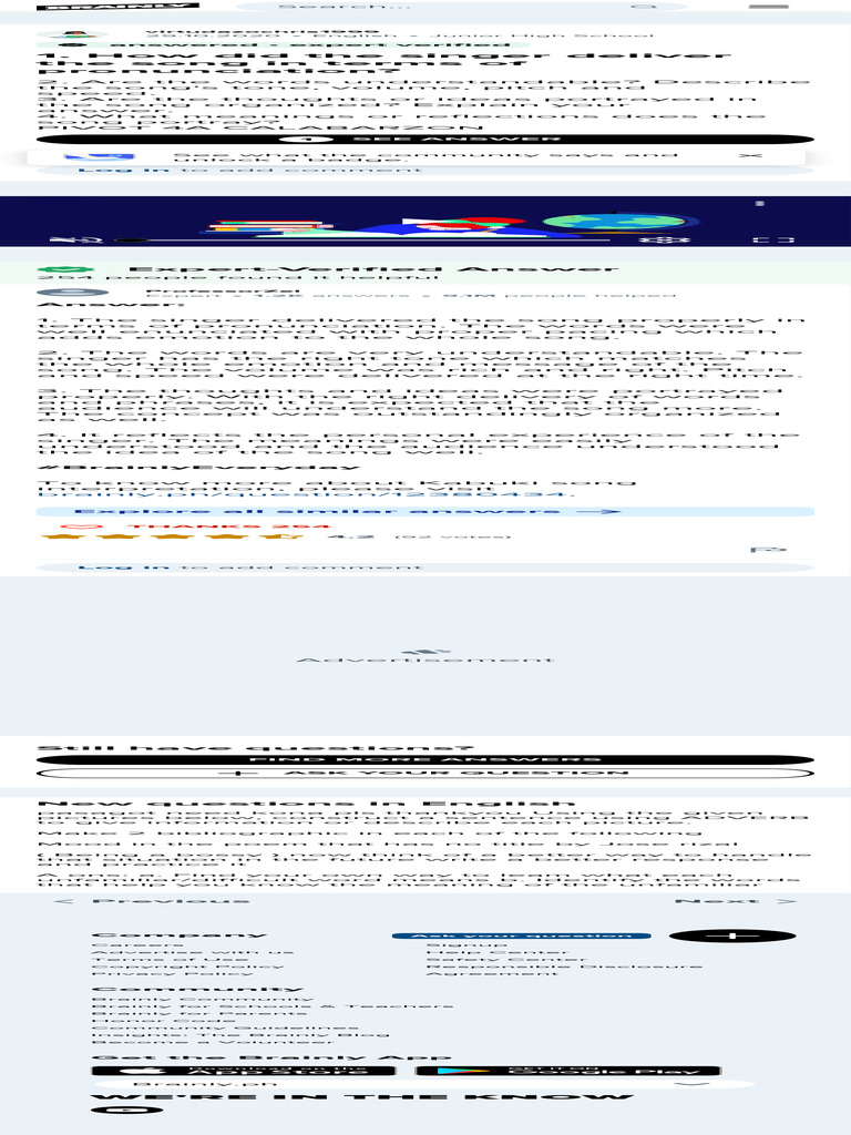 How Did The Singer Deliver The Song in Terms of Pronunciation2. Are The ...