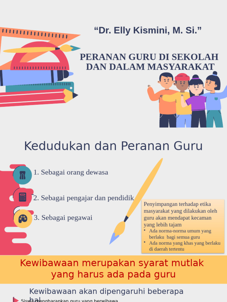 Peranan Guru Di Sekolah Dan Dalam Masyarakat | PDF