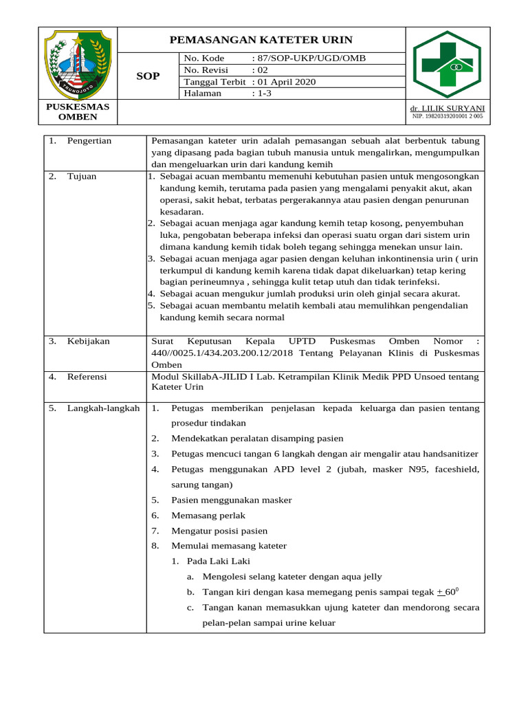 Pemasangan Kateter Ok | PDF