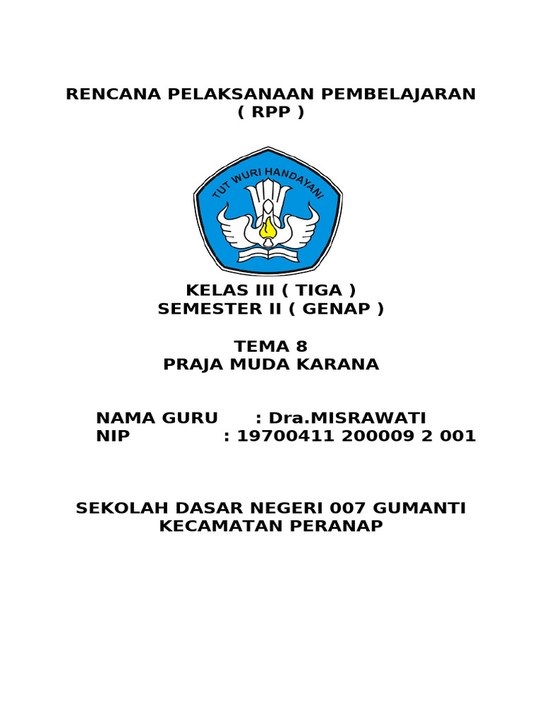 Cover Rencana Pelaksanaan Pembelajaran | PDF