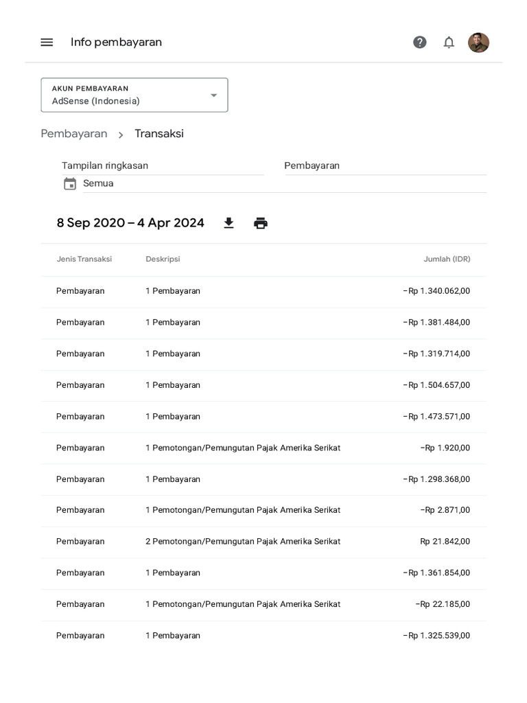 Info Pembayaran - Pembayaran - Google AdSense | PDF