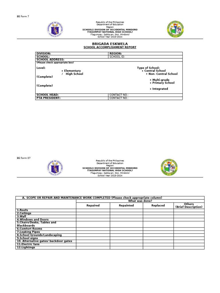 BE-Form-7-SCHOOL-ACCOMPLISHMENT-REPORT-1 | PDF