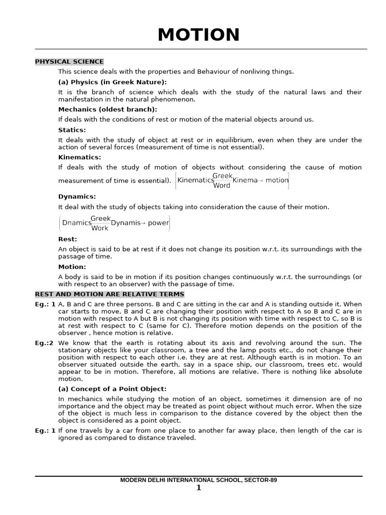 Motion | PDF