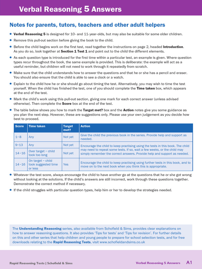 Notes For Parents, Tutors, Teachers and Other Adult Helpers: Verbal ...