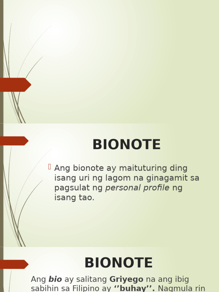 Pagsulat NG Bionote | PDF