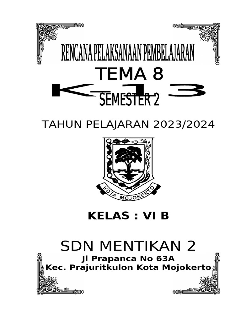 Cover RPP Tema 8 | PDF