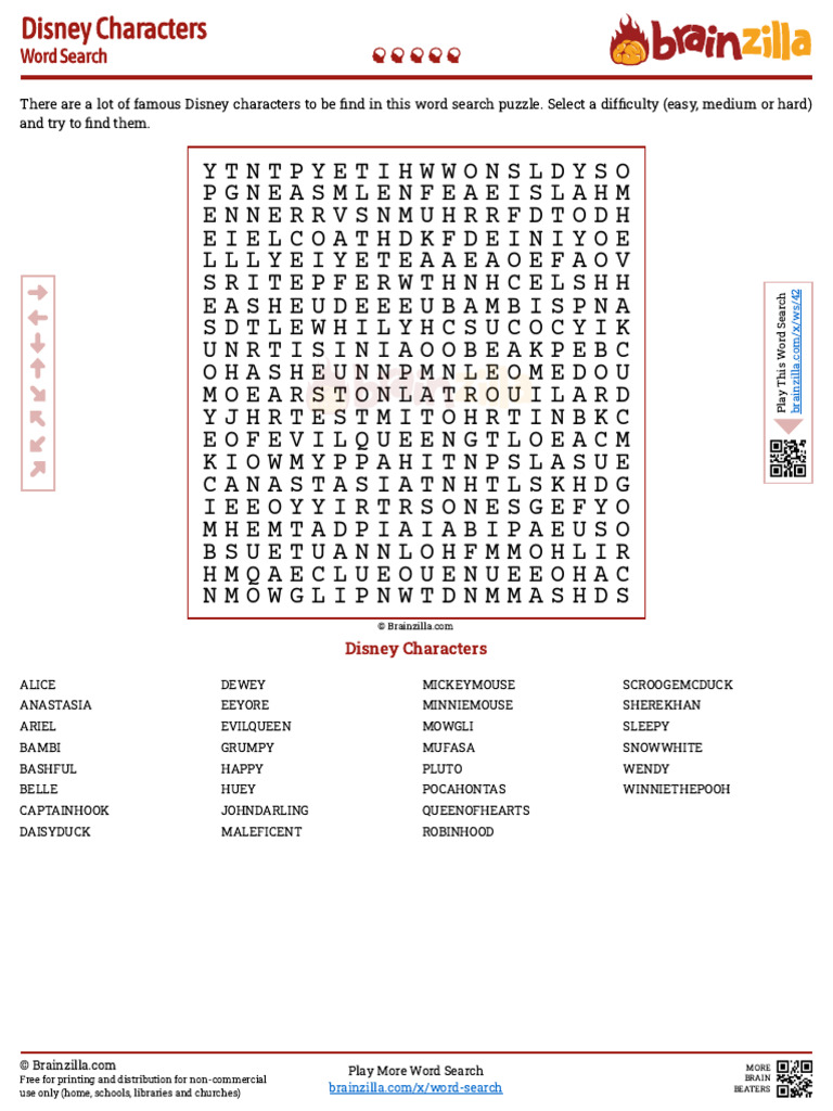 Disney Characters Hard | PDF