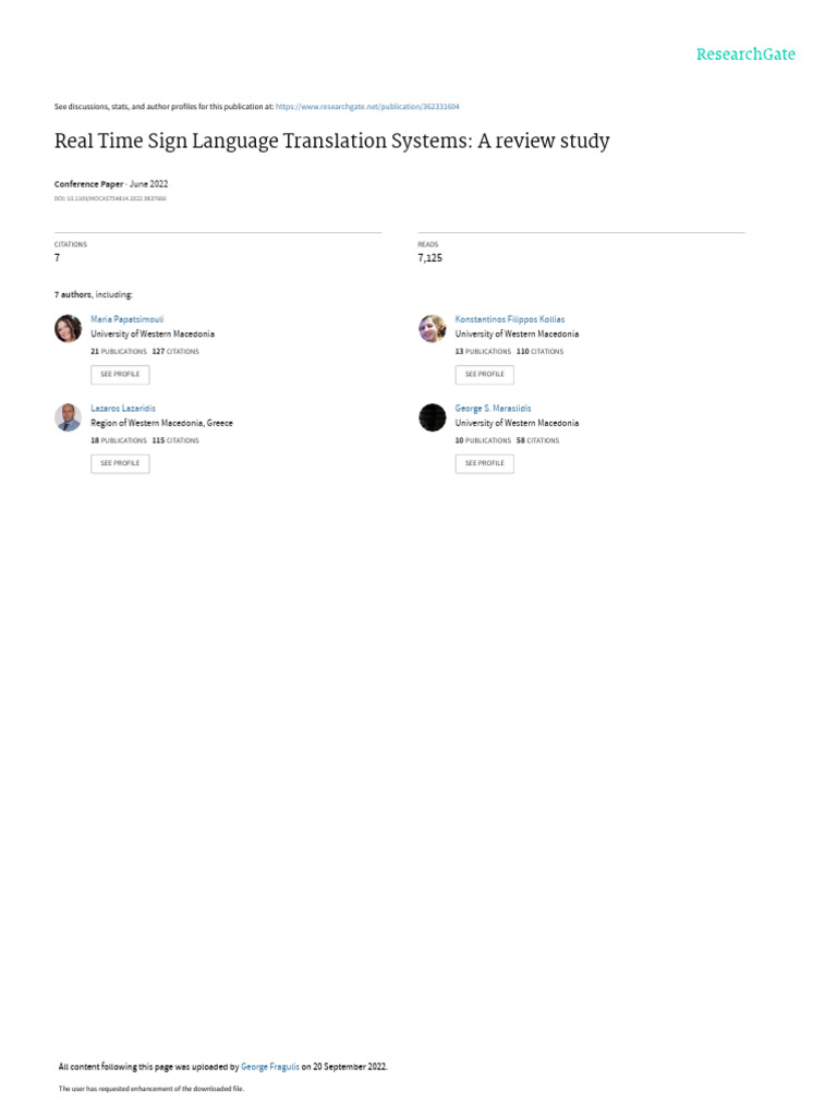 Real-Time Sign Language Translation Review | PDF | Sign Language ...