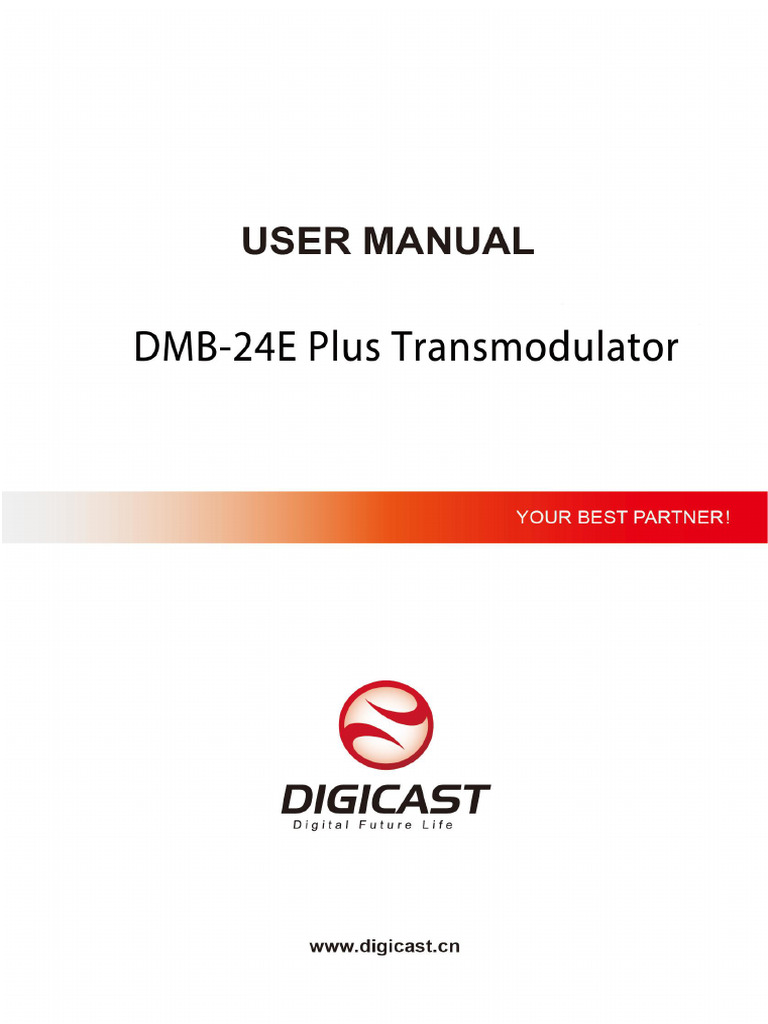 DMB-24E Plus Transmodulator - User Manual From Digicast | PDF | Video | Modulation