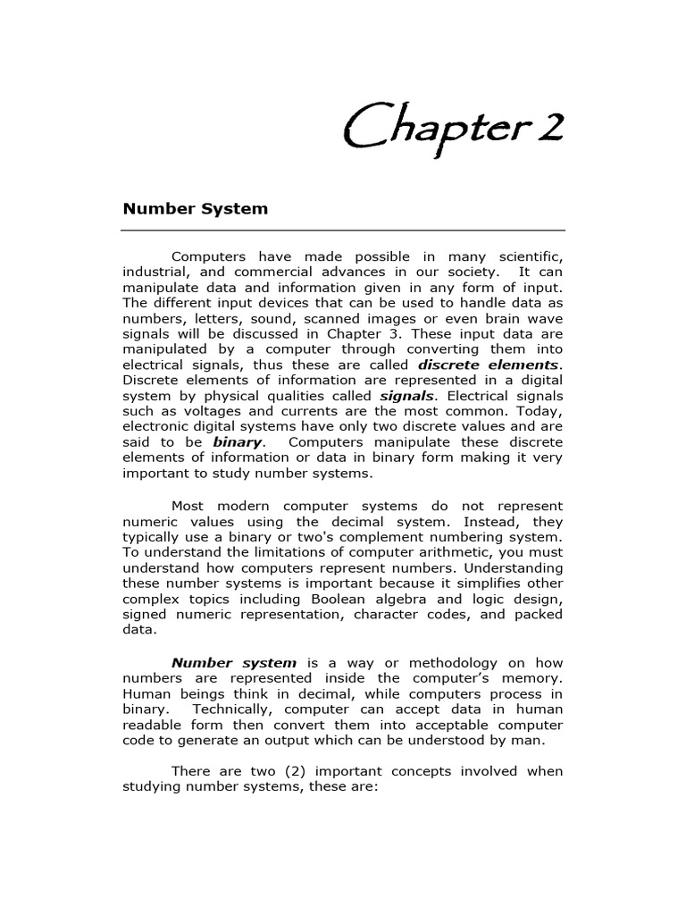 Chapter 2 Number System Computer Fundamentals 2022 | PDF