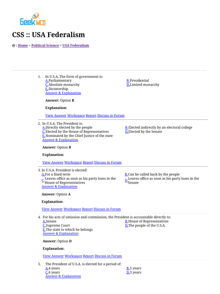 USA Federalism | PDF