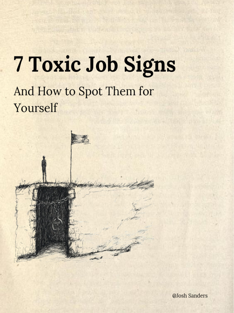 How To Spot These 7 Toxic Job Signs | PDF
