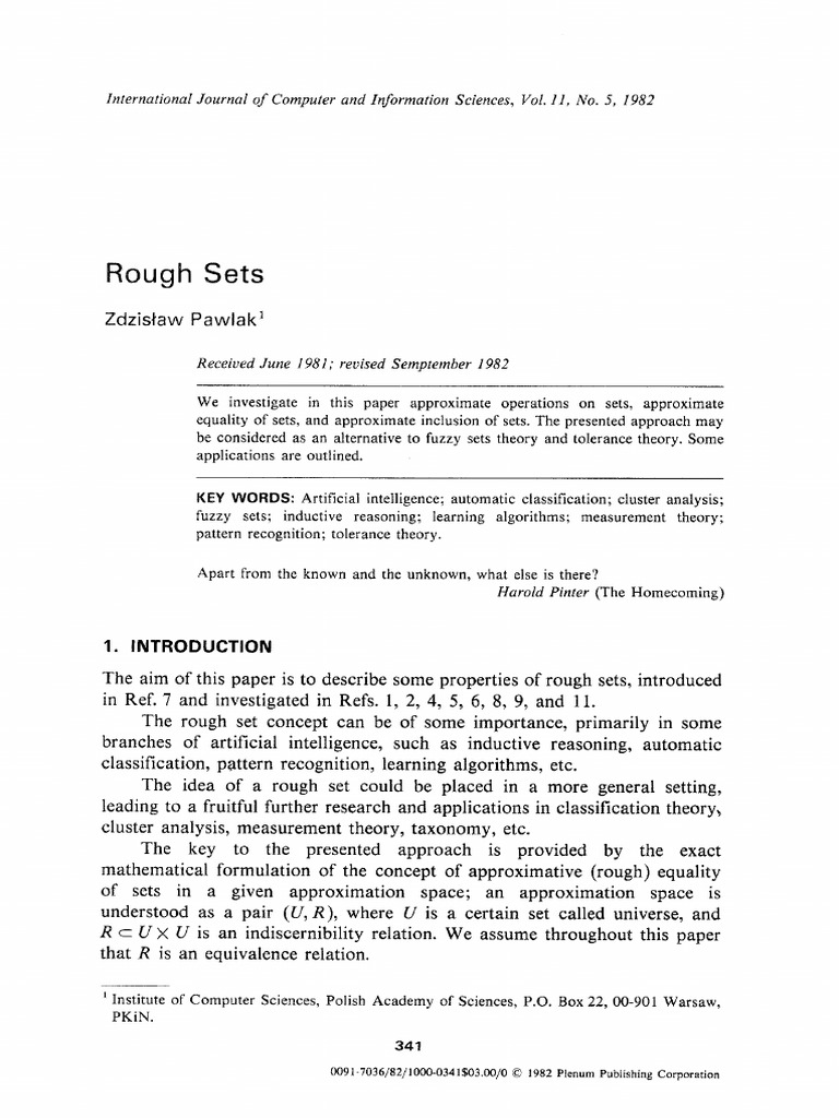 Rough Sets | PDF Rough Sets | PDF
