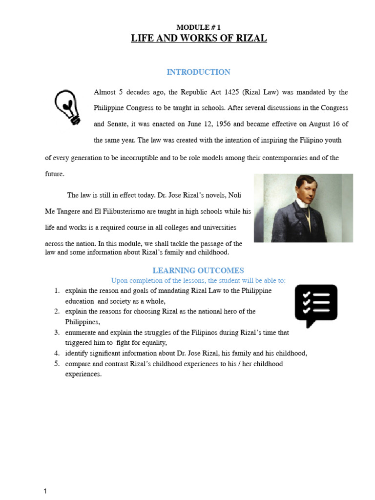 M1 - Life and Works of Rizal | PDF