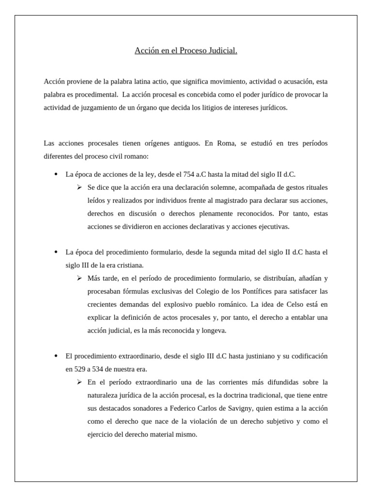 Acción y Excepción en El Proceso Judicial | PDF