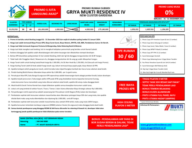 Price List - Gmr Sub Tahap IV - 01 Des 2023 | PDF