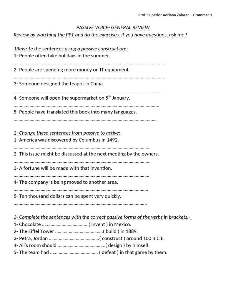 Passive Voice | PDF