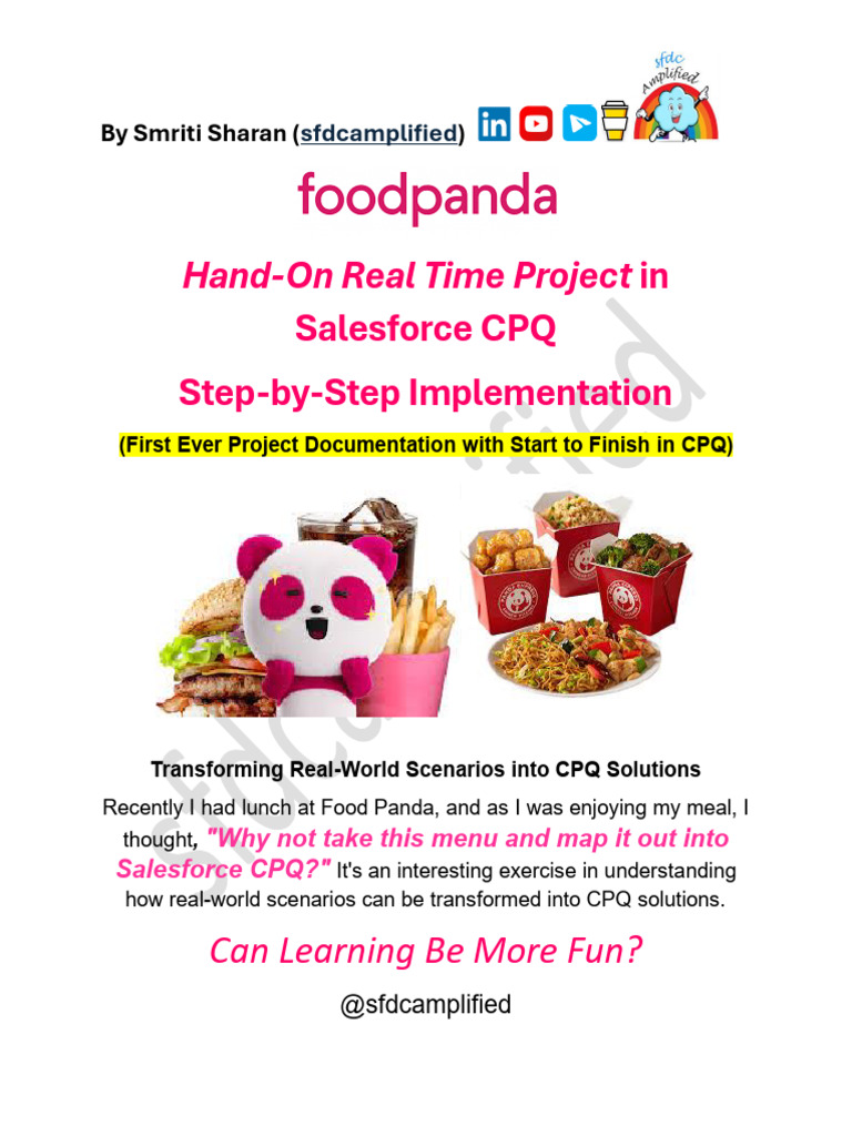Food Panda Hand On Real Time Project in Salesforce CPQ 1725462982 | PDF