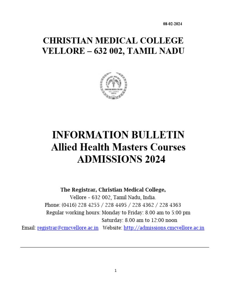 Allied Health Masters Courses 2024 | PDF